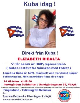 2025-10-10 Växjö. Kuba idag med Elizabeth Ribalta Rubiera från ICAP ...